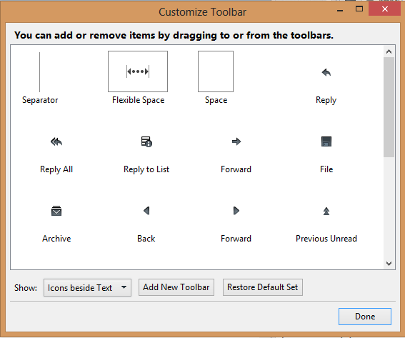 How to Customize Toolbars | Thunderbird Help