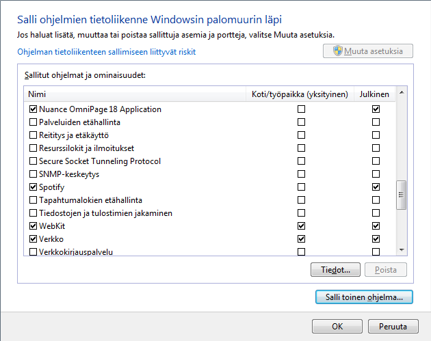 Windows-palomuurin asetukset | Firefox -tuki