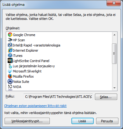 Windows-palomuurin asetukset | Firefox -tuki