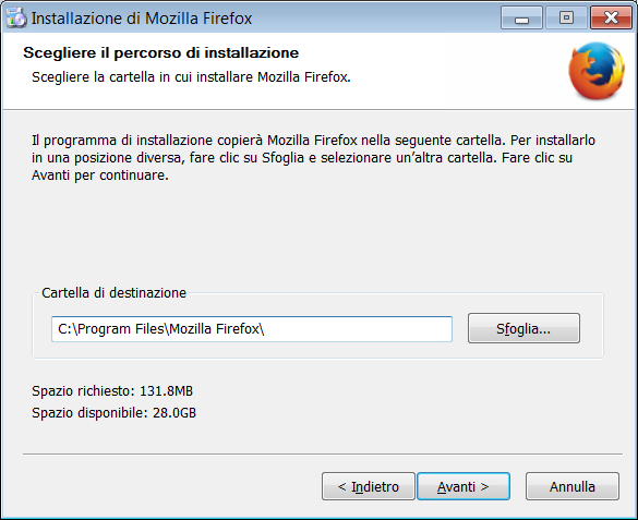 Installazione personalizzata di Firefox su Windows | Supporto a Firefox