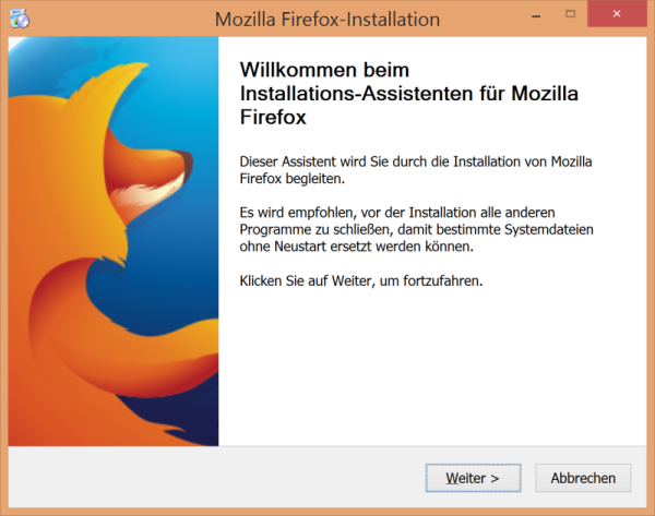 Benutzerdefinierte Installation von Firefox unter Windows | Hilfe zu ...