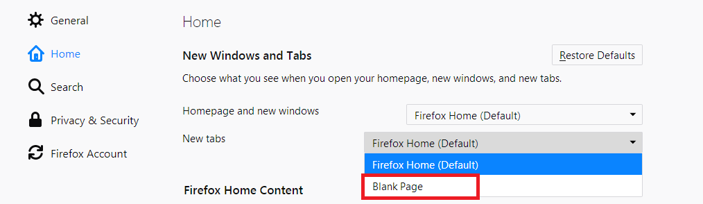 Customize your New Tab page to hide or display content | Firefox Help