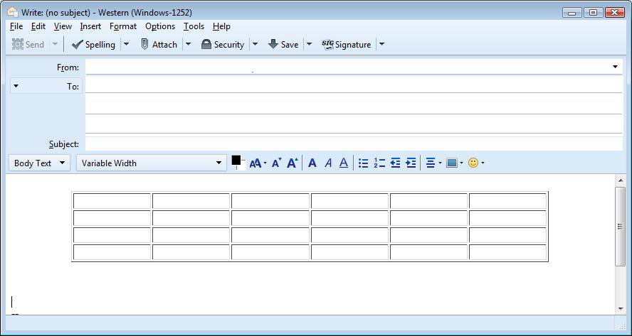 Tables - Format messages with rows and columns | Thunderbird Help