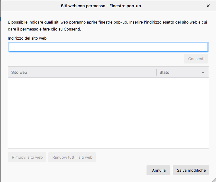 Controllare le finestre pop-up | Supporto a Firefox