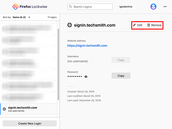 Edit or delete a login with the Firefox Password Manager | Firefox Help