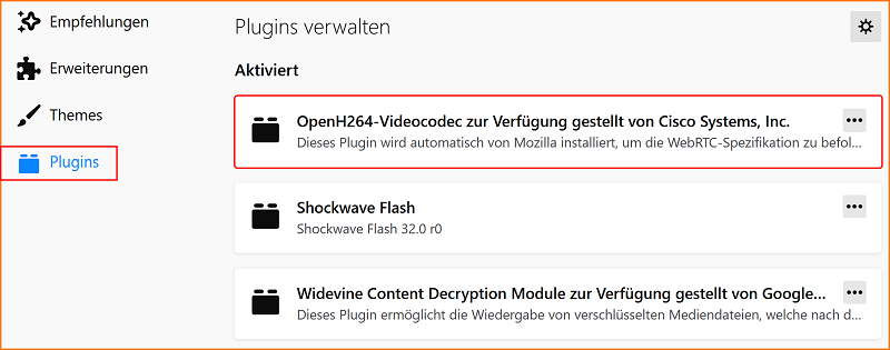 Warum gibt es ein OpenH264-Plugin in Firefox? | Hilfe zu Firefox