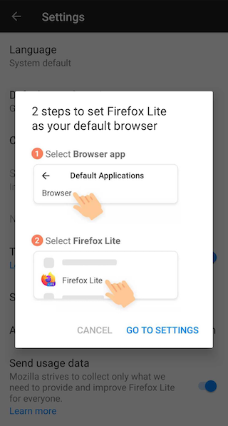 Set Firefox Lite as your default browser | Firefox Lite Help