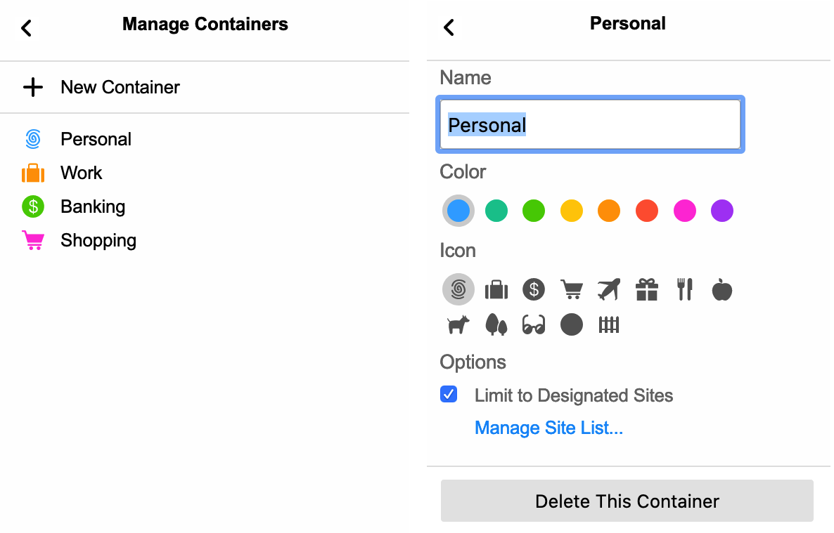 Multi-Account Containers | Firefox Help