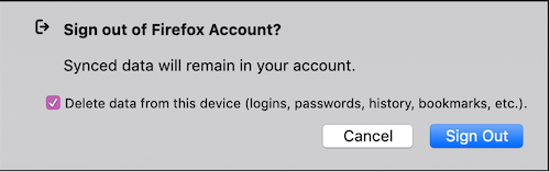 Delete sync data from Firefox by signing out of Firefox Accounts ...
