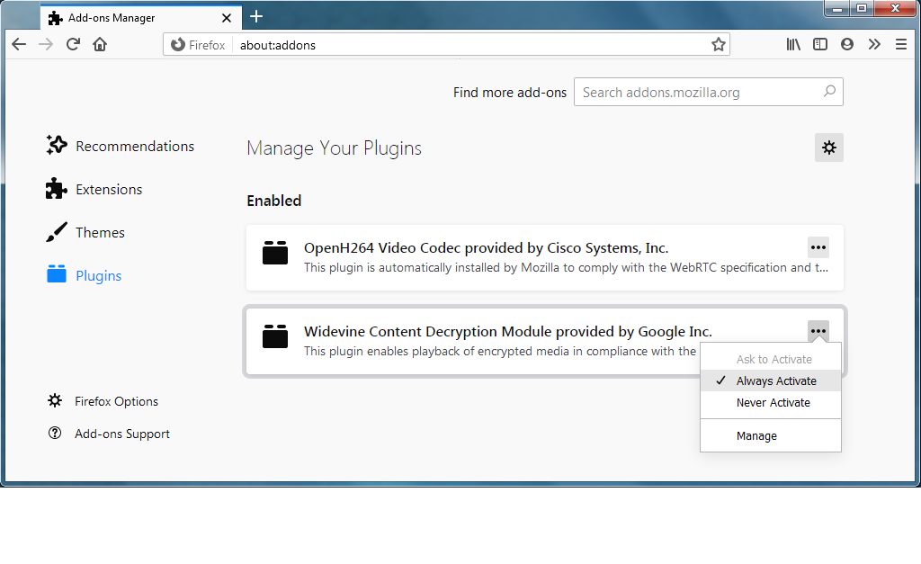 Firefox에서 DRM 콘텐츠 시청하기 | Firefox 도움말