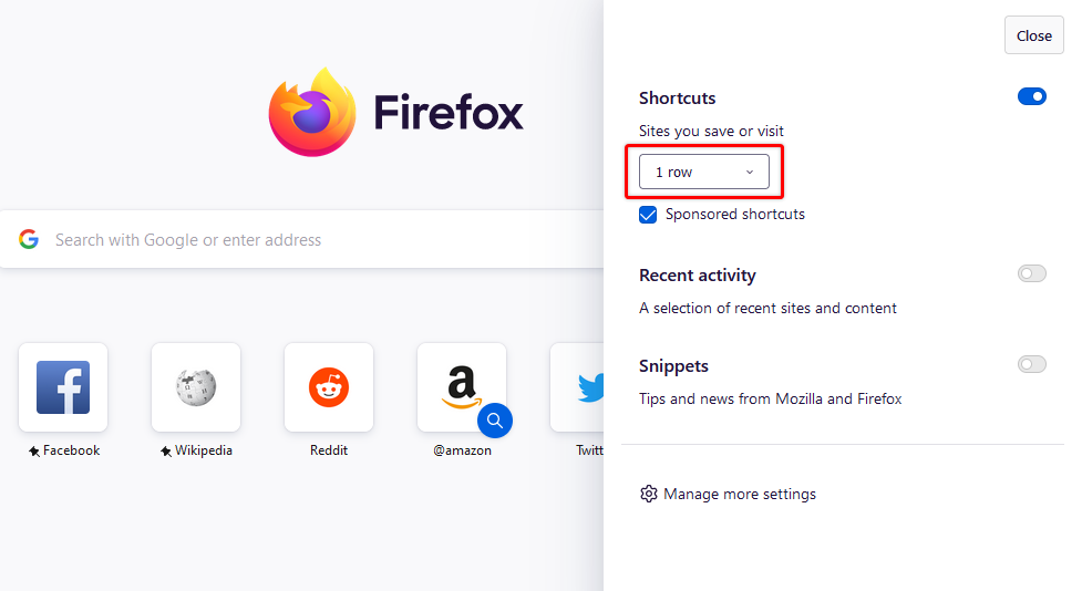 Customize items on your Firefox New Tab page | Firefox Help