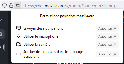 Panneau des permissions du site | Assistance de Firefox