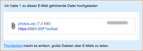 Filelink für große Dateianhänge | Hilfe zu Thunderbird