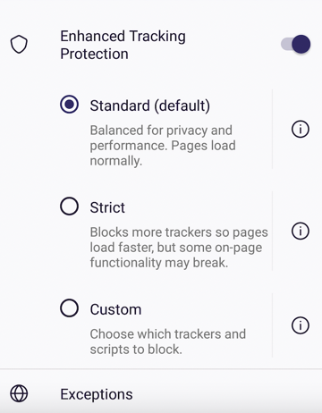 Enhanced Tracking Protection in Firefox for Android | Firefox for ...