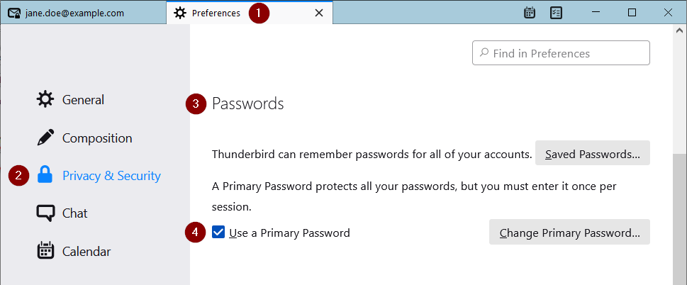 Protect your Thunderbird passwords with a Primary Password ...