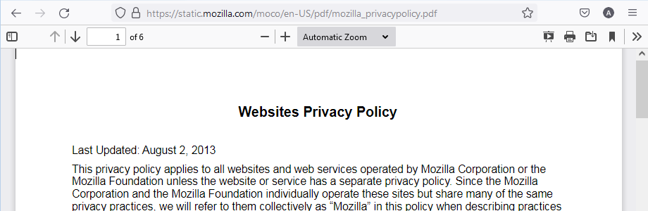 View PDF files in Firefox or choose another viewer | Firefox Help