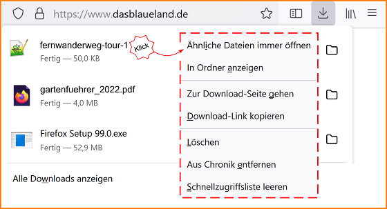 Herunterladen (Download) von Dateien in Firefox | Hilfe zu Firefox