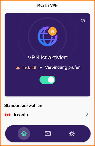 So erkennen Sie, ob Mozilla VPN auf Ihrem Desktop-Computer verbunden ist | Hilfe zu Mozilla VPN