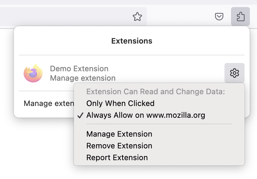 Manage Your Extensions Using The Extensions Button In The Toolbar