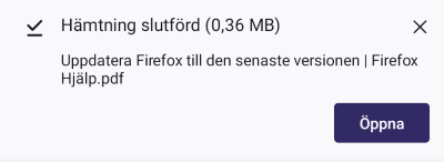 Spara webbsidor som PDF i Firefox för Android | Firefox för Android Hjälp