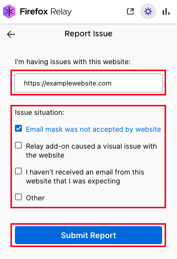 How do I report an issue with Firefox Relay? | Firefox Relay Help