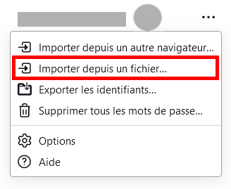 Importer identifiants de connexion et mots de passe depuis un fichier | Assistance de Firefox