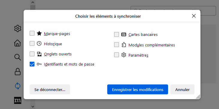 Comment choisir les informations à synchroniser avec Firefox ? | Assistance de Mozilla