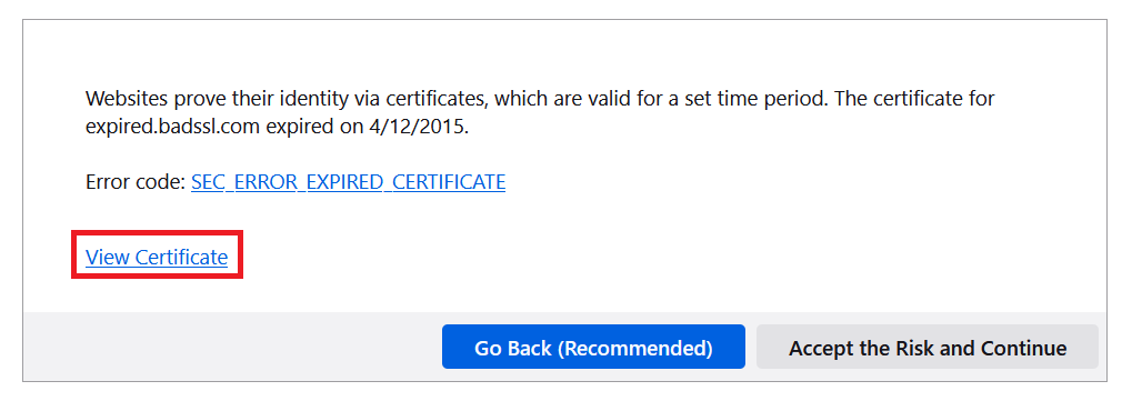 Secure website certificate | Firefox Help