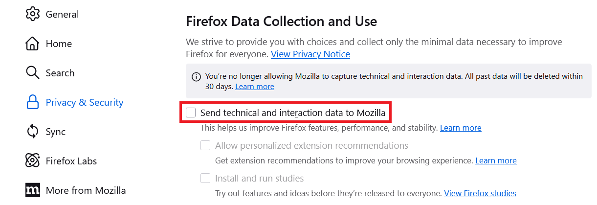 Manage marketing data settings in Firefox for Desktop | Firefox Help