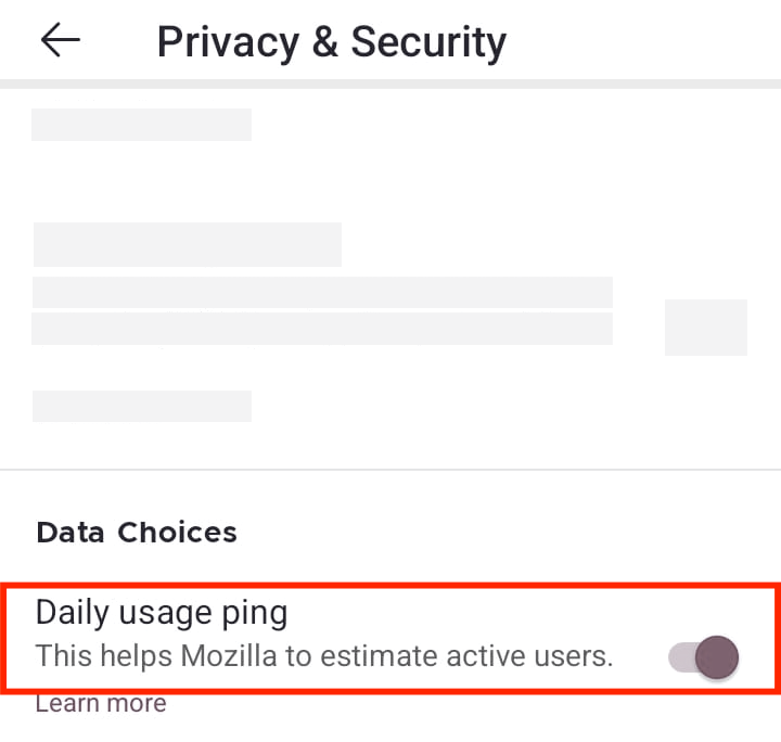 Manage daily usage ping data collection settings in Firefox | Mozilla Support