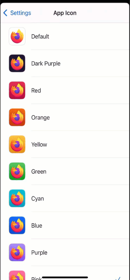 Customize your Firefox app icon on iOS | Firefox fún iOS Ìrànwọ́