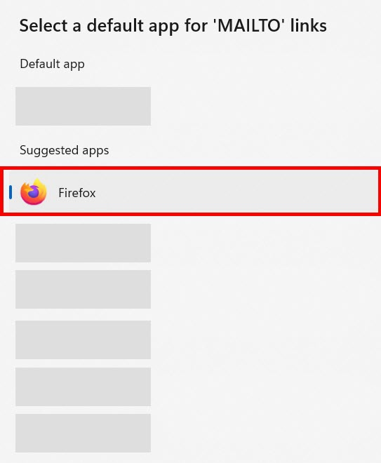 Set Firefox as your mail-to default on Windows | Firefox Help