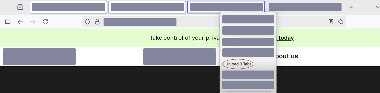 Unload tabs to reduce system memory usage in Firefox | راهنمای Firefox