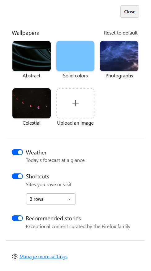 Customize items on your Firefox New Tab page | Firefox Help