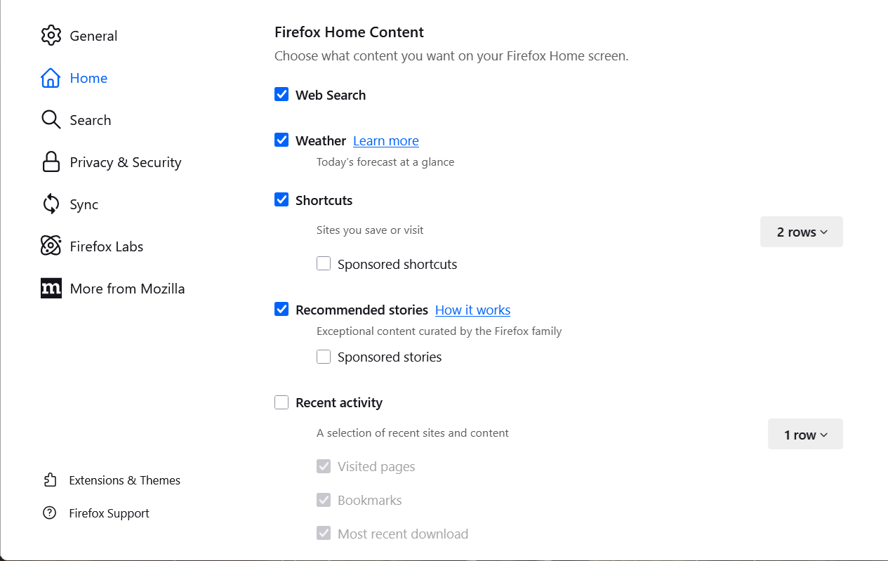 Customize items on your Firefox New Tab page | Firefox Help