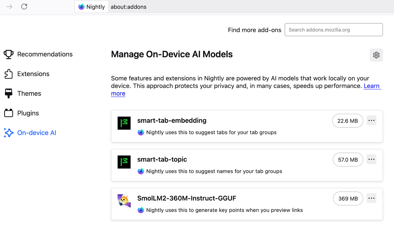On-device AI models in Firefox | Firefox Help
