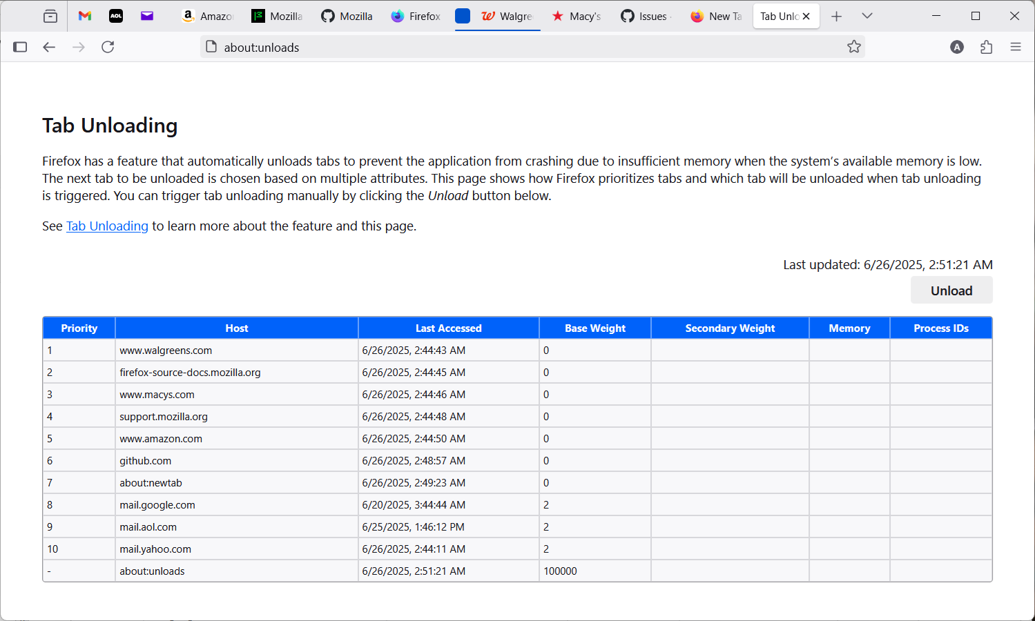 Unload inactive tabs to save system memory in Firefox | Firefox Help