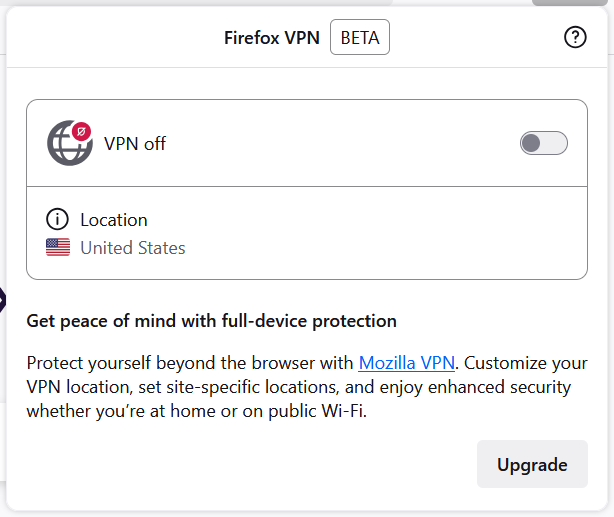 Использование Firefox VPN в Firefox | Справка Firefox