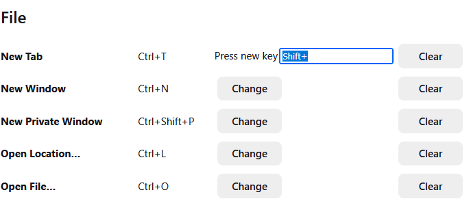 Customize keyboard shortcuts in Firefox | Довідка Firefox