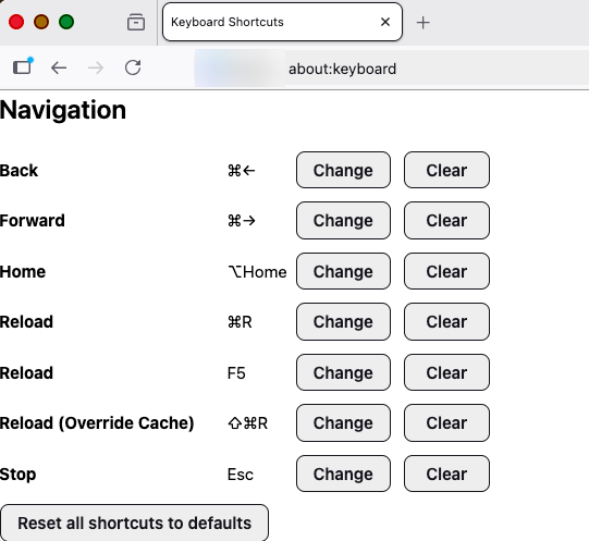 Customize keyboard shortcuts in Firefox | Довідка Firefox