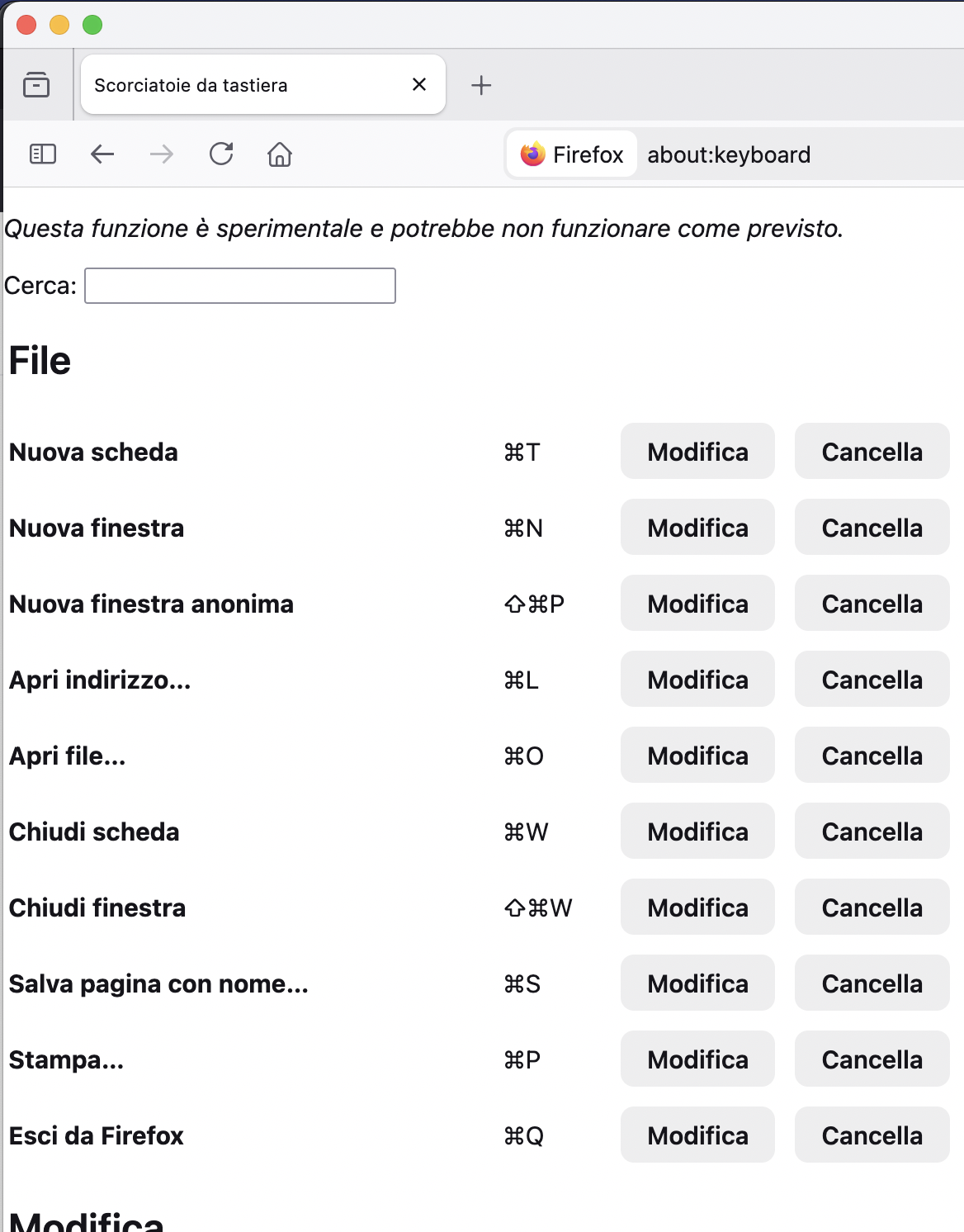 Personalizzare le scorciatoie da tastiera in Firefox | Supporto a Firefox