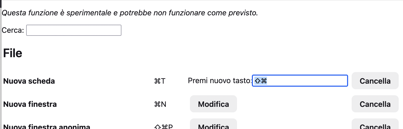 Personalizzare le scorciatoie da tastiera in Firefox | Supporto a Firefox