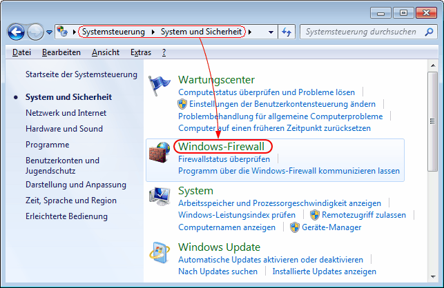 Windows-Firewall konfigurieren | Hilfe zu Firefox