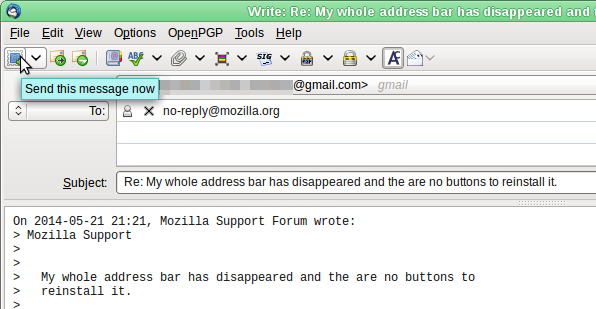 My whole address bar has disappeared and the are no buttons to ...