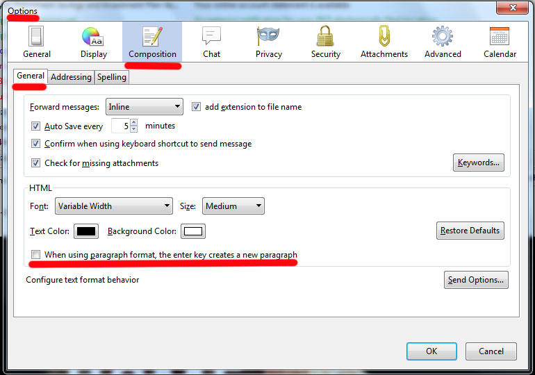 How To Change Line Spacing In Outgoing Email Thunderbird Support 
